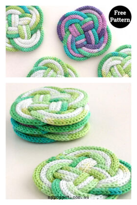 Knotted Coasters Free Knitting Pattern
