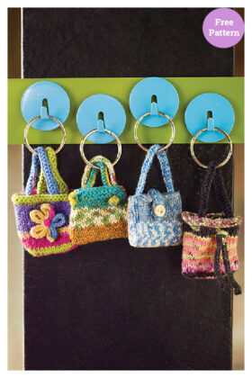 Mini Bag Keychain Free Knitting Patterns