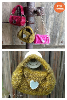 Mini Bag Keychain Free Knitting Patterns