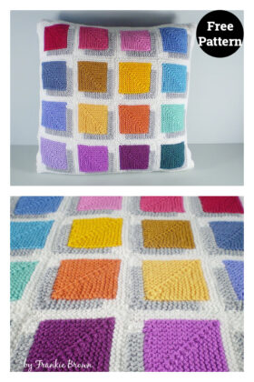 3D Illusion Shadow Squares Free Knitting Pattern
