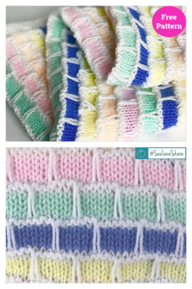 Brick Work Baby Blanket Free Knitting Pattern