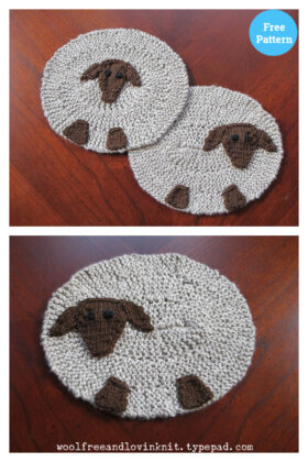 Sheep Coaster Free Knitting Patterns