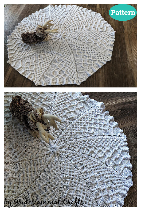 Cable and Swirl Round Baby Blanket knitting Pattern