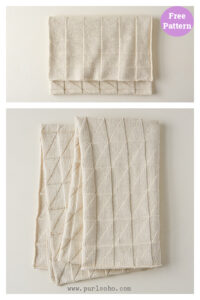 7 Purls and Triangles Blanket Free Knitting Pattern