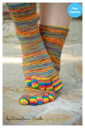 Basic Toe Socks Free Knitting Pattern