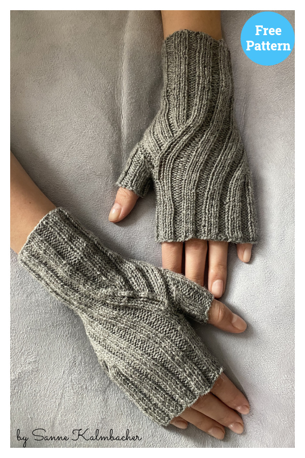 6 Easy Fingerless Mitts Free Knitting Pattern