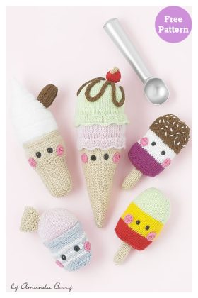 7 Ice Cream Treats Free Knitting Patterns