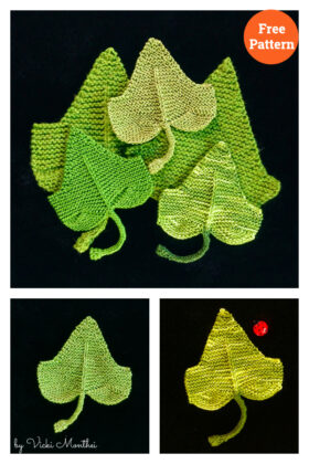 5 Leaf Coaster Free Knitting Patterns
