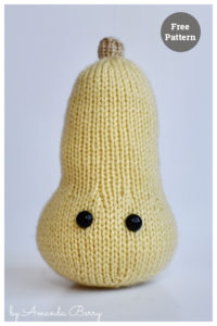 Butternut Squash Play Food Free Knitting Pattern