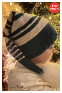 Stripy Pixie Hat Free Knitting Pattern