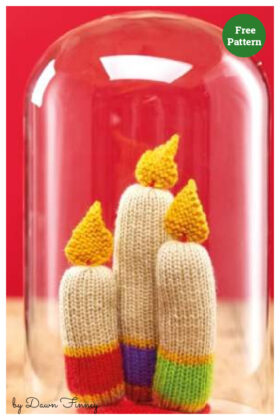 7 Christmas Candle Knitting Patterns