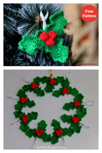 7 Christmas Holly Leaf Free Knitting Patterns