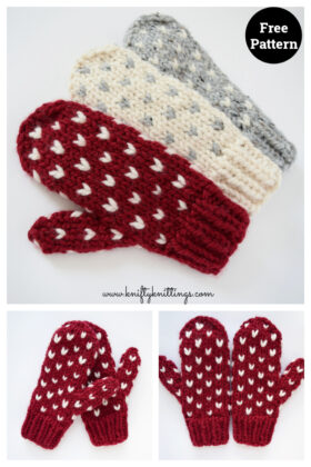 10+ Valentine Mittens Knitting Patterns