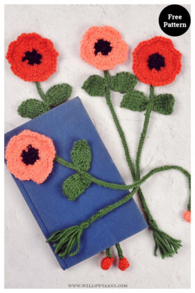 6 Flower Bookmark Knitting Patterns