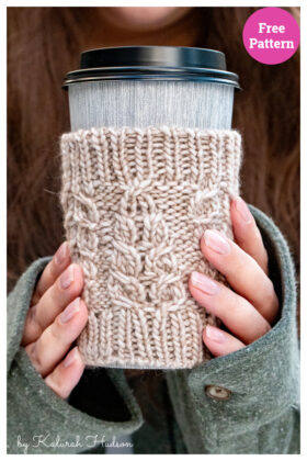 Snow Fern Mug Cozy Free Knitting Pattern