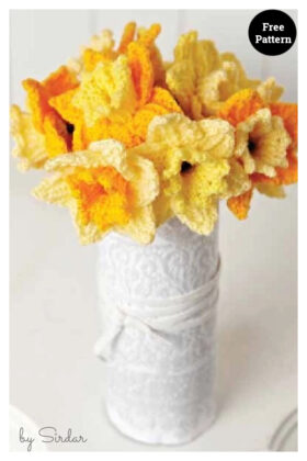 7 Daffodils Flower Knitting Patterns