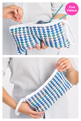 Tweed Stitch Project Bag Free Knitting Pattern