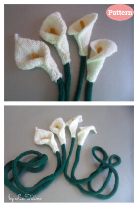 6 Calla Lily Flower Knitting Patterns