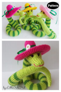 8 Striped Snake Stuffed Toy Knitting Patterns - Page 2 of 2