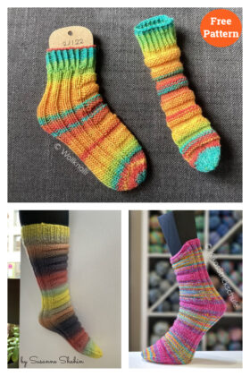 Banana Tube Socks Free Knitting Pattern
