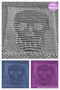 4 Skull Dishcloth Free Knitting Patterns