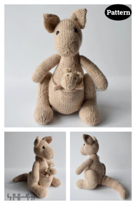 4 Kangaroo Toy Knitting Patterns