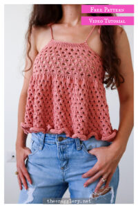 Babydoll Ruffle Top Free Knitting Pattern and Video Tutorial