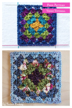 Granny Square Free Knitting Pattern and Video Tutorial