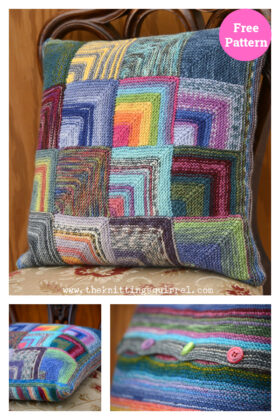 5 Mitered Squares Pillow Cover Free Knitting Patterns