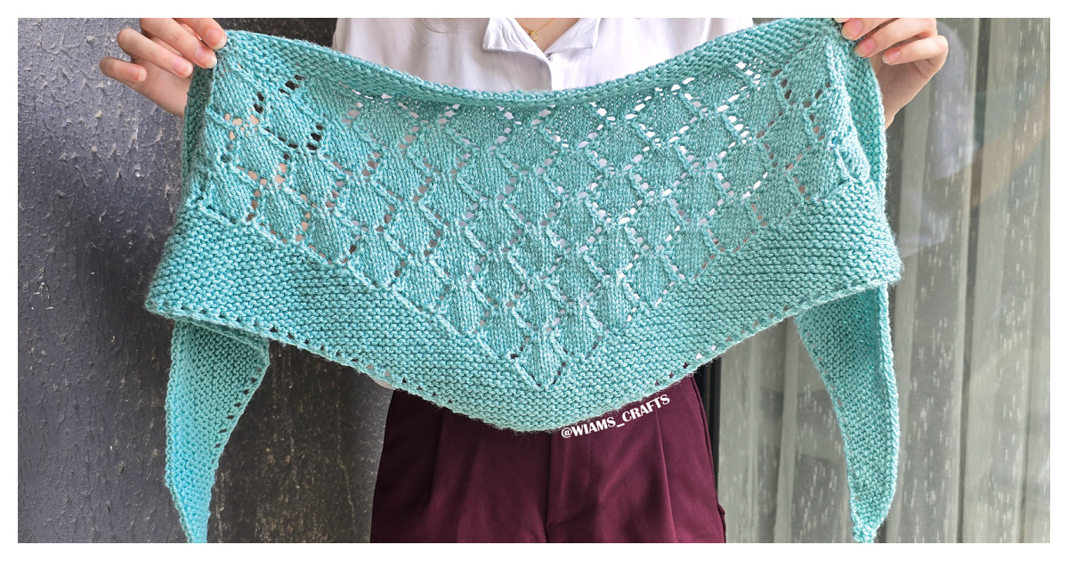Aqua Drift Shawlette Free Knitting Pattern