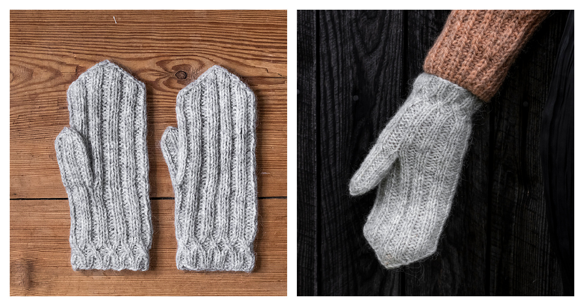 Folklig Ribbed Mittens Free Knitting Pattern