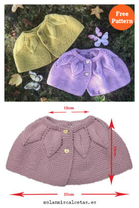 Leaves Baby Cape Free Knitting Pattern