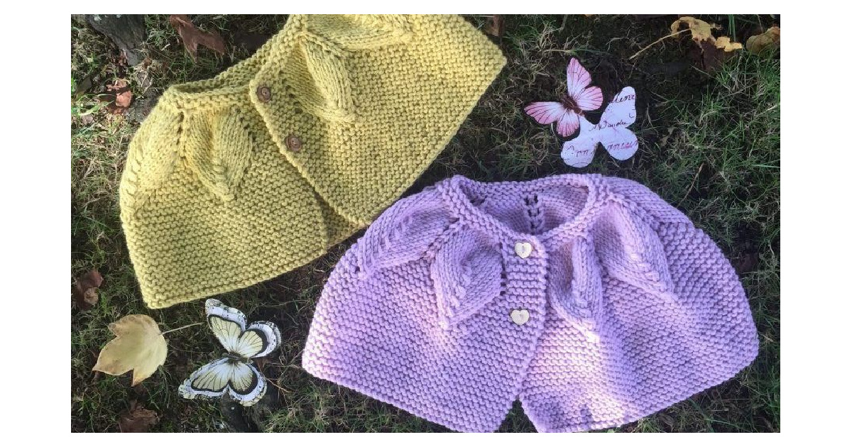 Leaves Baby Cape Free Knitting Pattern