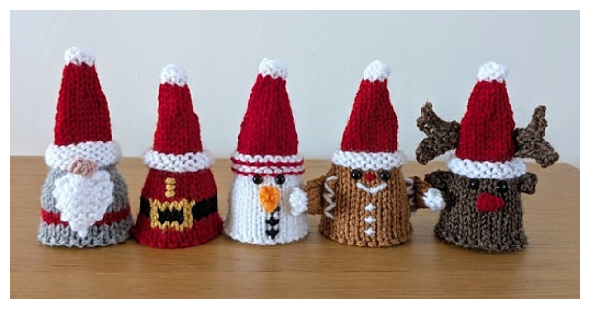 Christmas Character Toppers Knitting Pattern