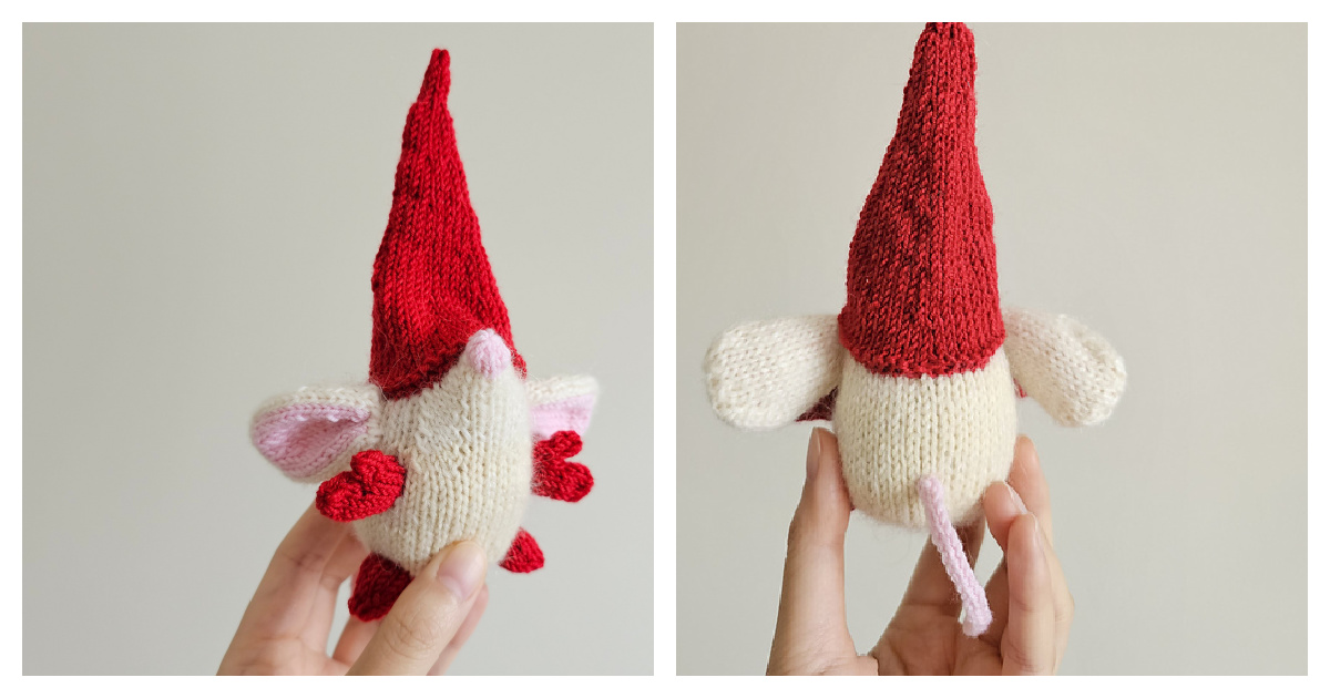 Christmas Gnome Mouse Free Knitting Pattern