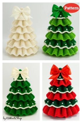 Ruffled Christmas Tree Knitting Pattern