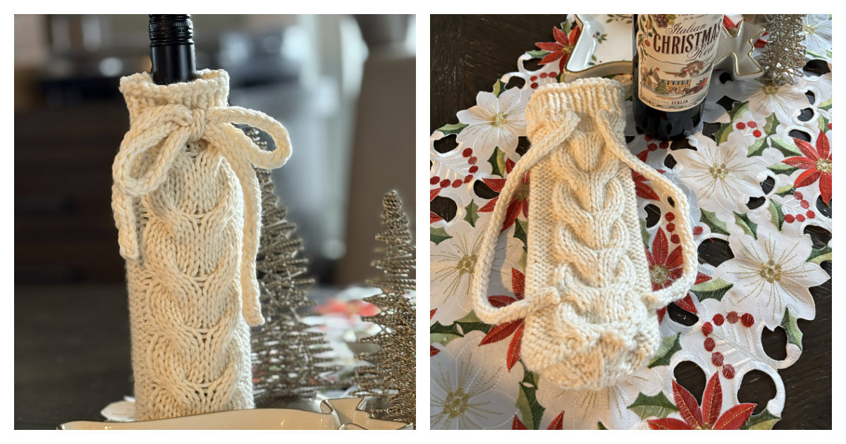 Regift Me Wine Cozy Free Knitting Pattern