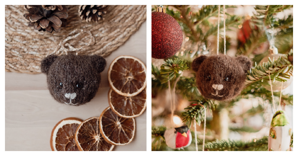 Teddy Ornament Free Knitting Pattern