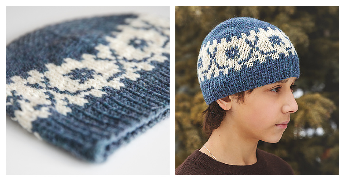 Fair Isle Hockey Beanie Free Knitting Pattern