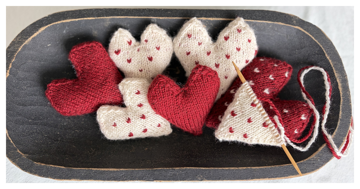 Stuffed Hearts Free Knitting Pattern