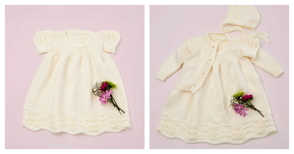 Luster Lace Kids Dress Free Knitting Pattern