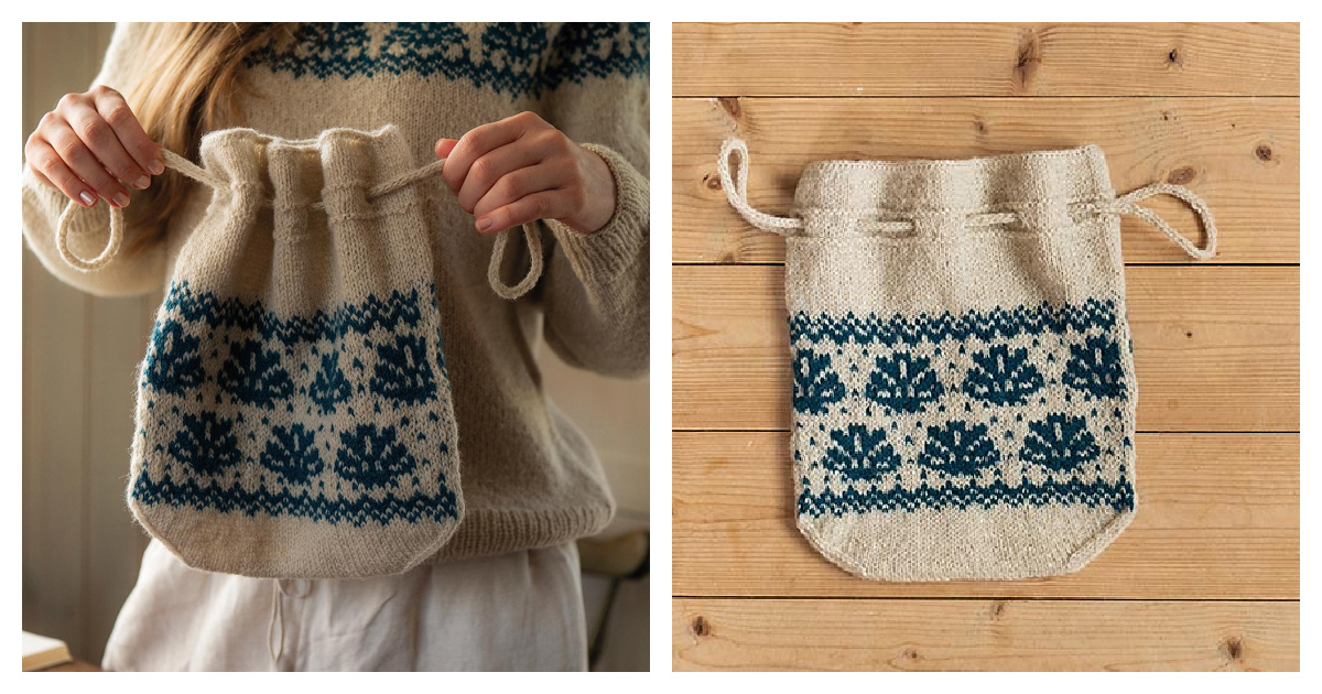 Shell Project Bag Free Knitting Pattern