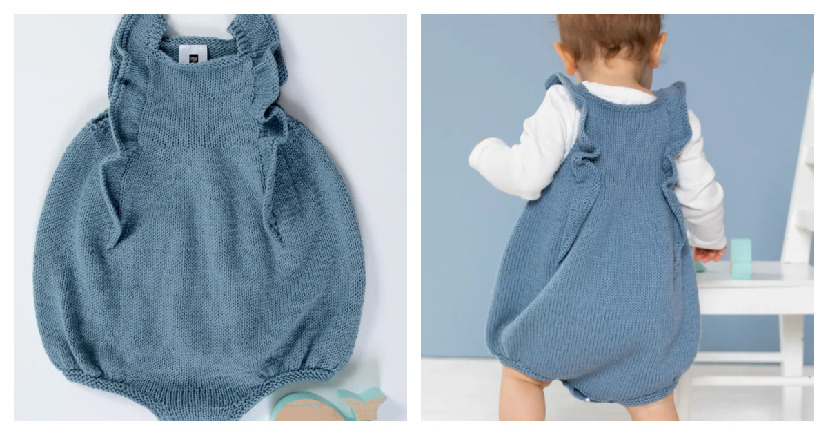 Butterfly Frilly Romper Free Knitting Pattern