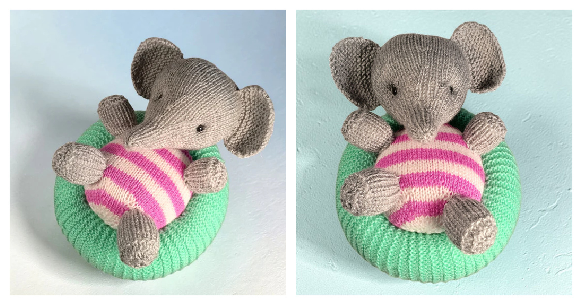 Baby Elephant Free Knitting Pattern - Summer Splash Nellie